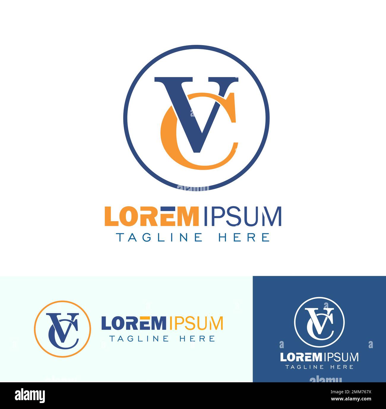 A vector illustration set of VC Monogram Initial Logo Sign Stock Vector ...