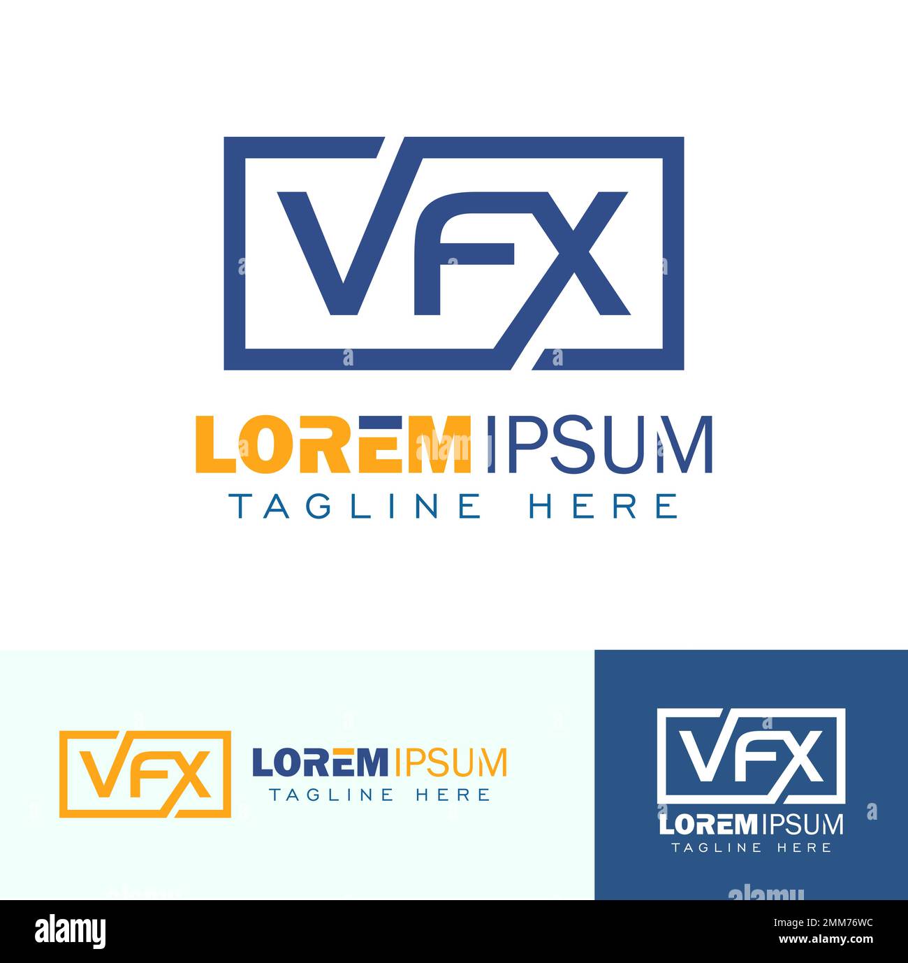 A vector Illustration set of VFX Monogram Initial Logo Sign Stock ...