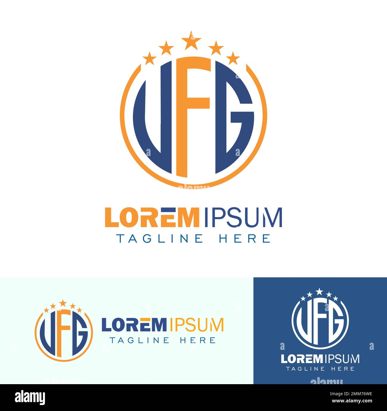 A vector Illustration set of VFG Monogram Initial Logo Sign Stock ...