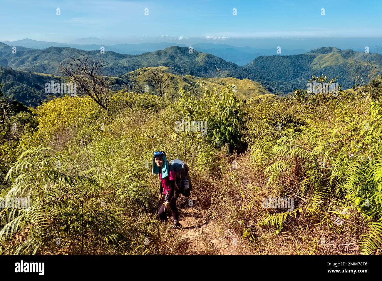 Hiking to Khao Chang Phueak mountain, Thong Pha Phum National Park, Kanchanaburi, Thailand Stock ...
