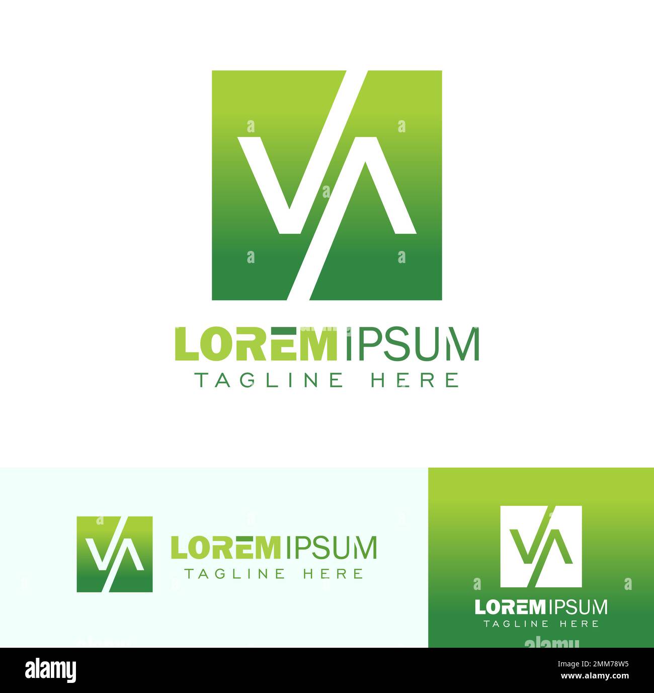 A vector Illustration set of VA Monogram Initial Logo Sign Stock Vector ...