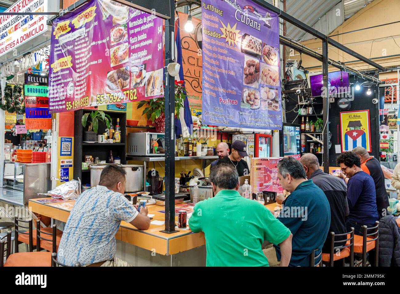 Mexico City,Mercado Medellin,Cuban food stall,man men male,adult adults ...