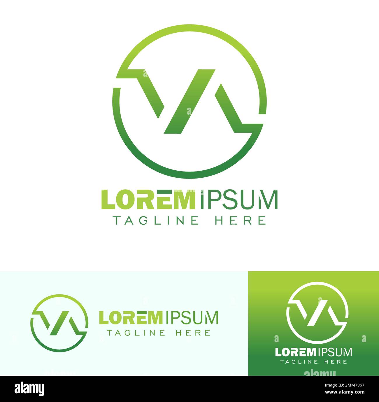 A vector illustration set of VA Monogram Initial Logo Sign Stock Vector ...