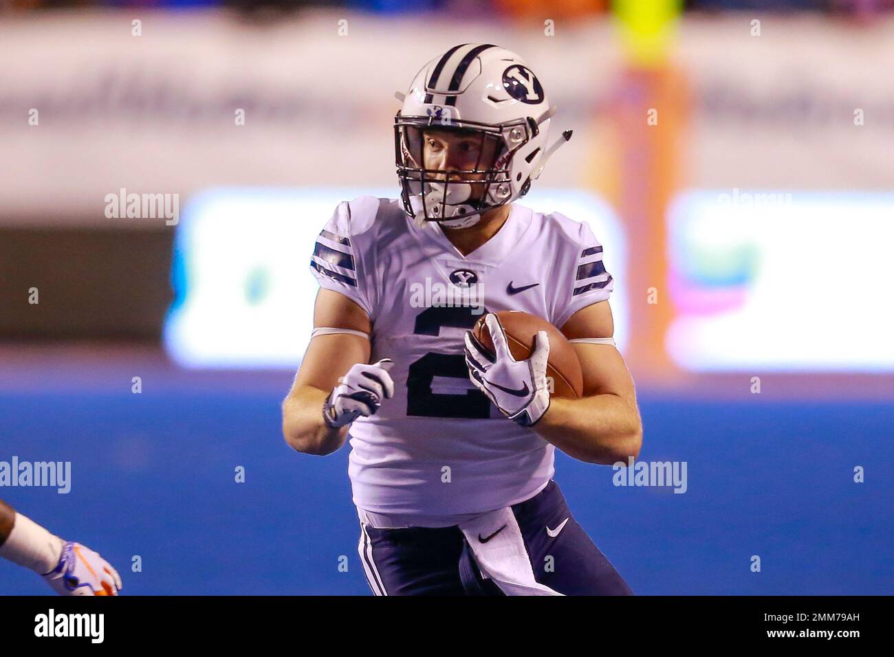 BYU running back Matt Hadley (2) runs with the ball against Boise State ...