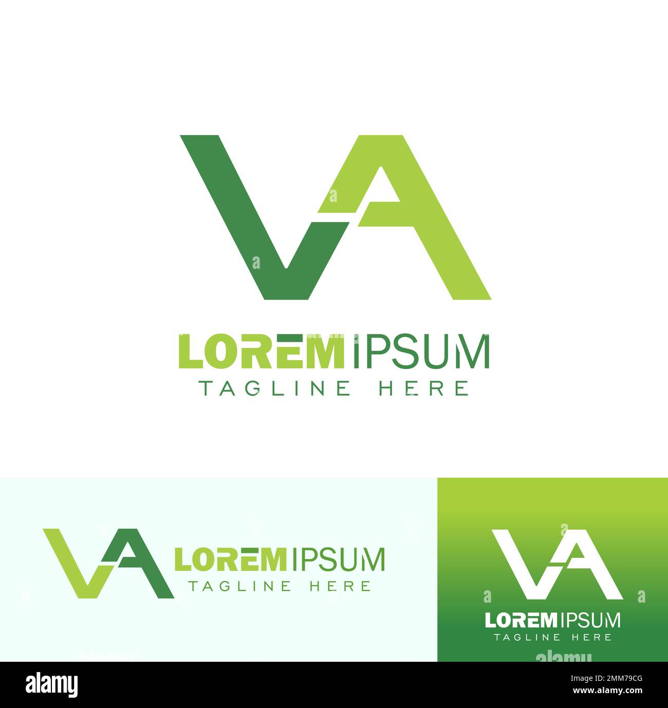 A vector illustration set of VA Monogram Initial Logo Sign Stock Vector ...