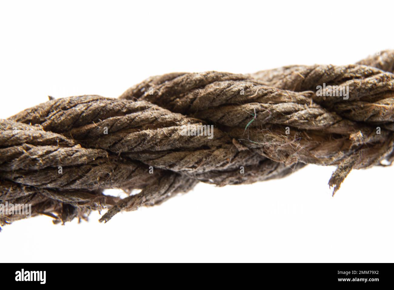 boat torn rope macro photo on isolated background Stock Photo - Alamy