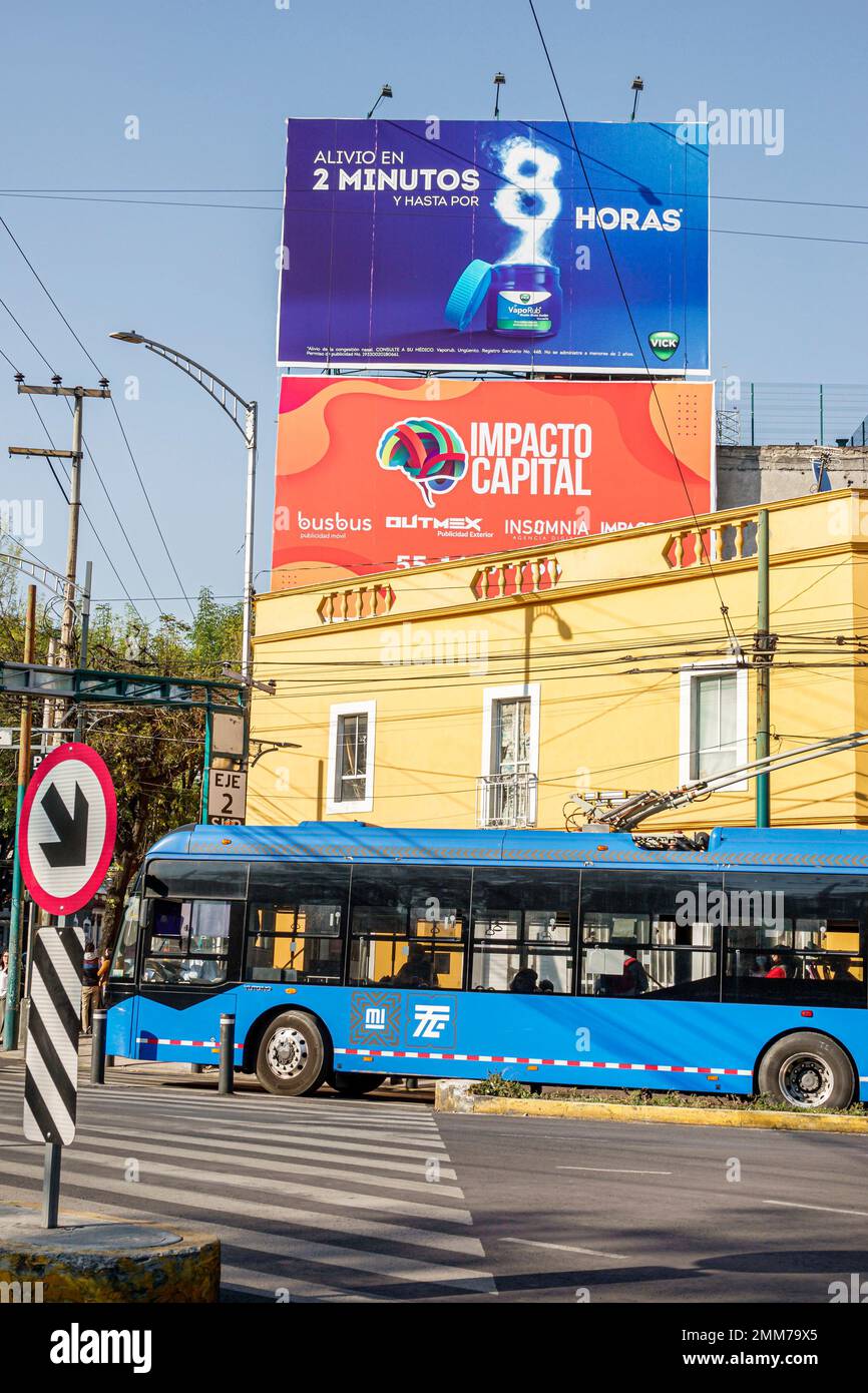 Mexico City,public bus transportation battery operated electric trolley ...