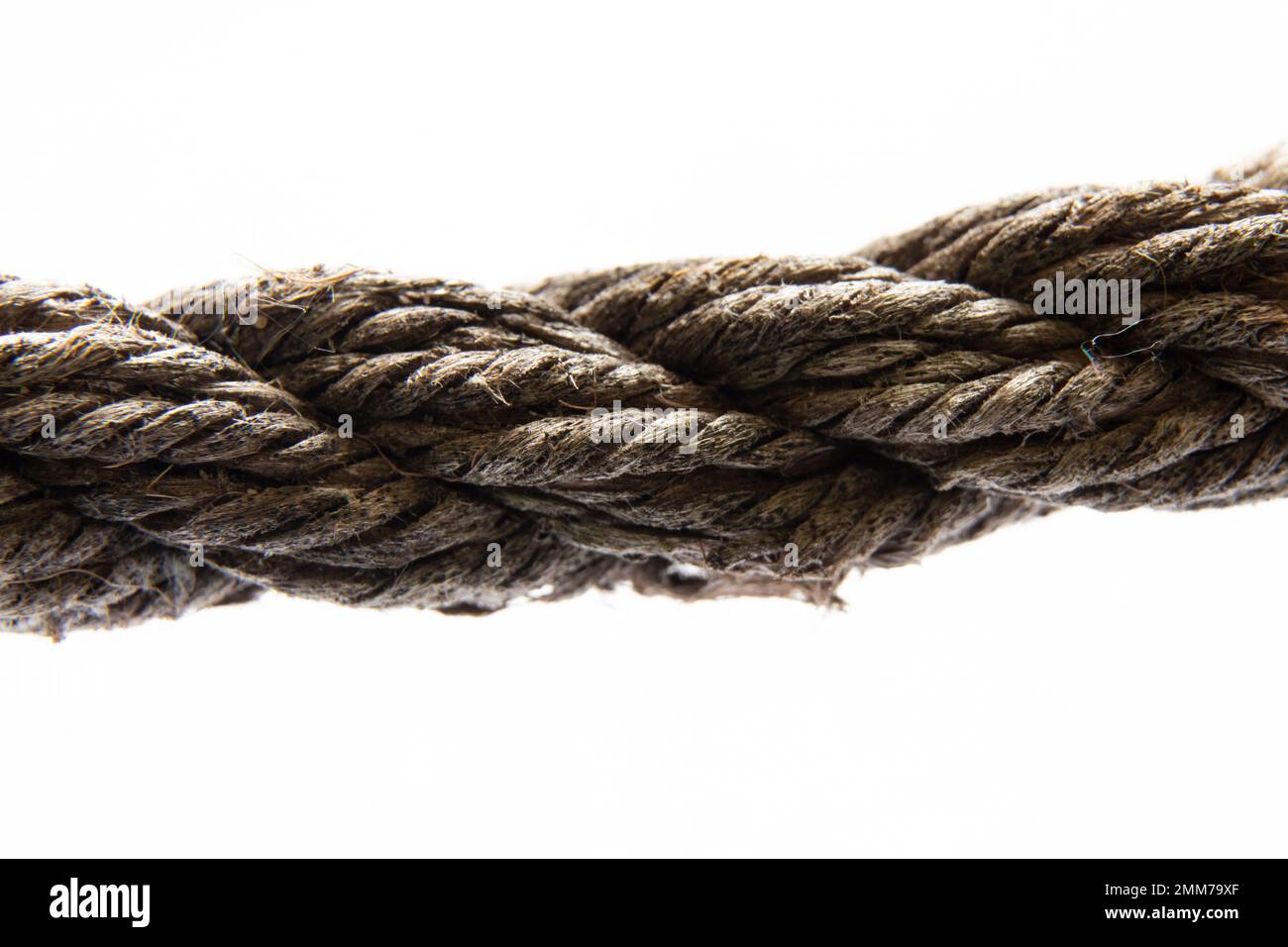 boat torn rope macro photo on isolated background Stock Photo - Alamy