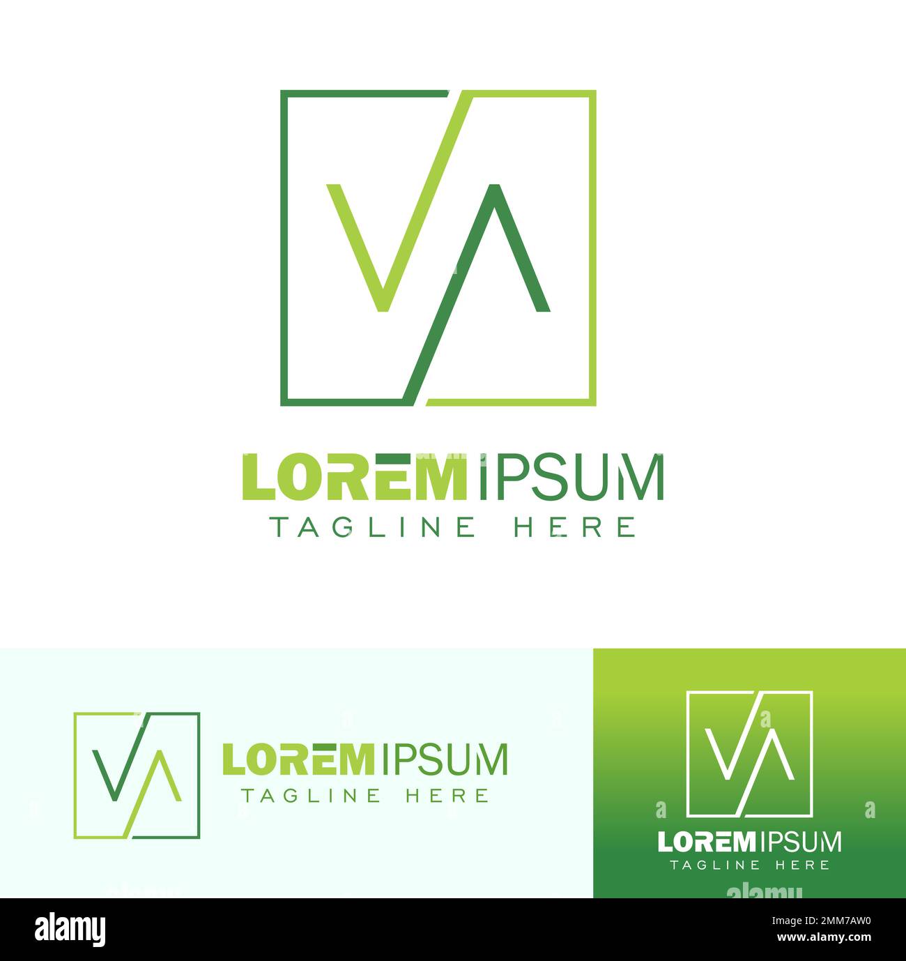 A vector illustration set of VA Monogram Initial Logo Sign Stock Vector ...