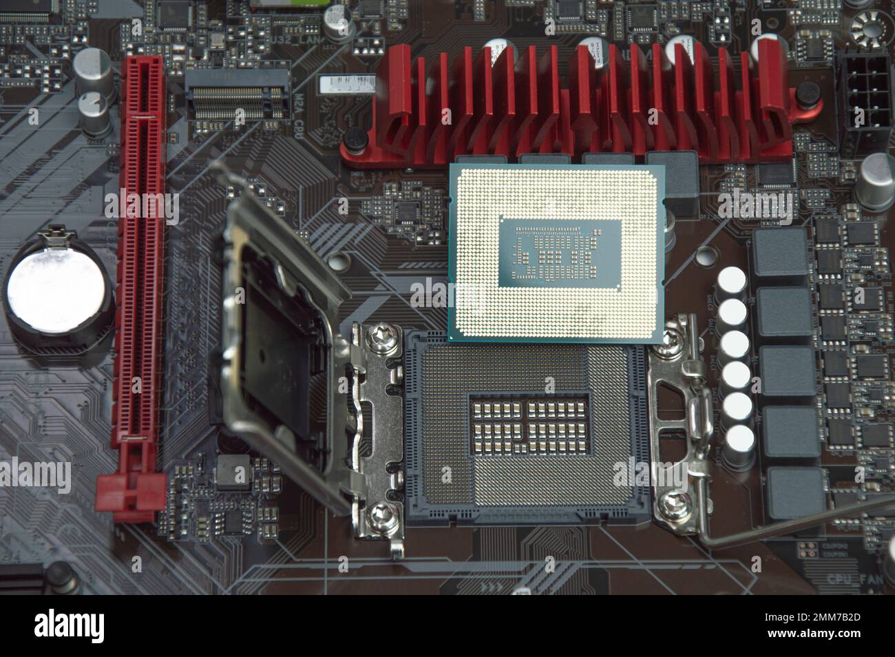 top view of computer motherboard Stock Photo - Alamy