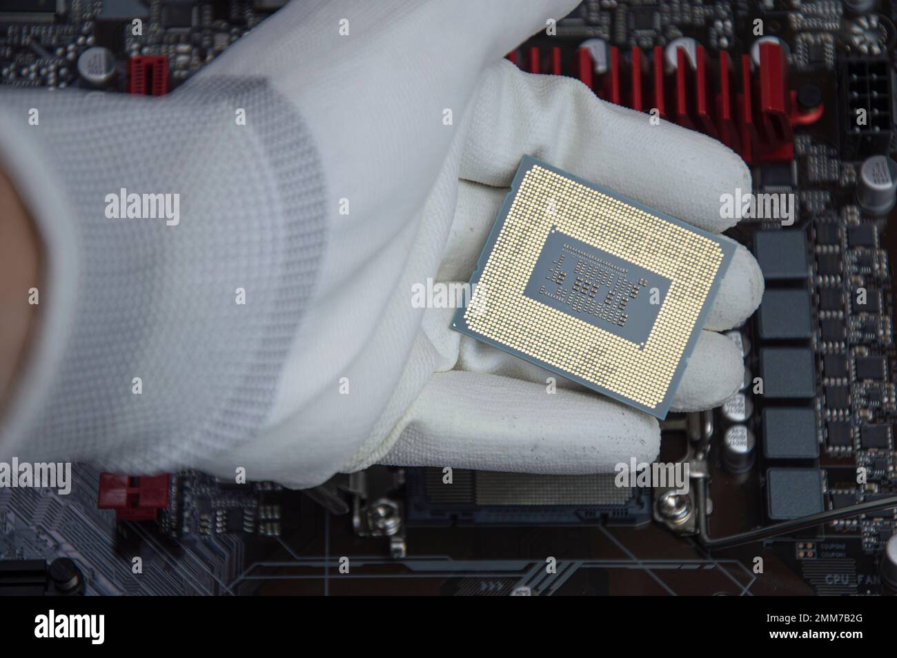 top view cpu chip of computer motherboard Stock Photo - Alamy