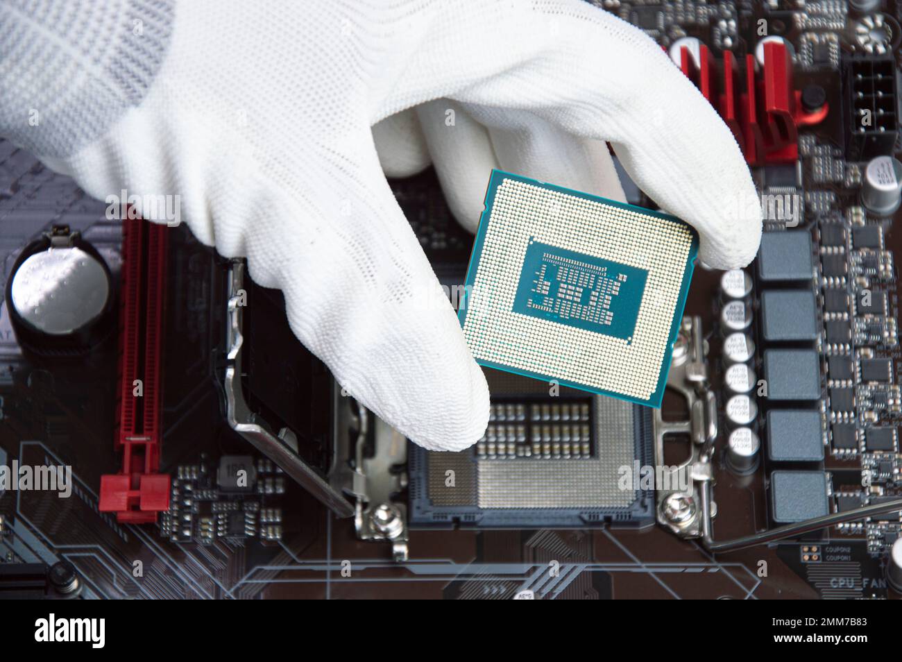 top view cpu chip of computer motherboard Stock Photo - Alamy