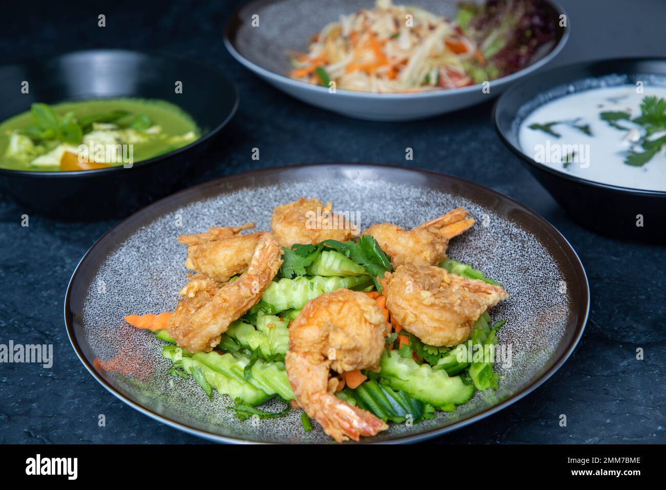 Thai cooking places emphasis on lightly prepared dishes with strong ...