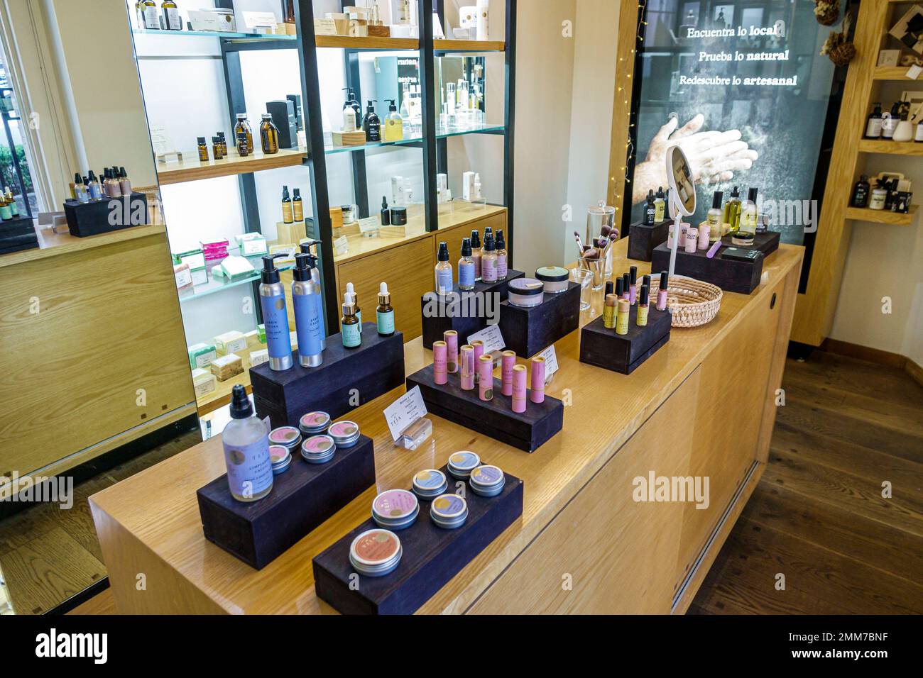 Inside interior display sale shelf shelves skincare hi-res stock ...