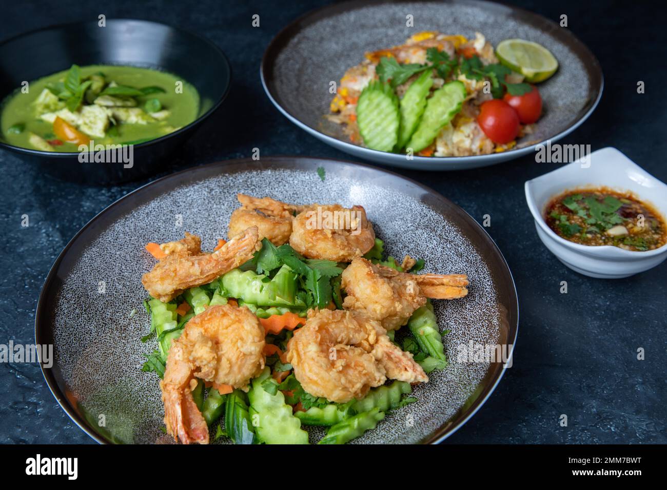 Thai cooking places emphasis on lightly prepared dishes with strong ...