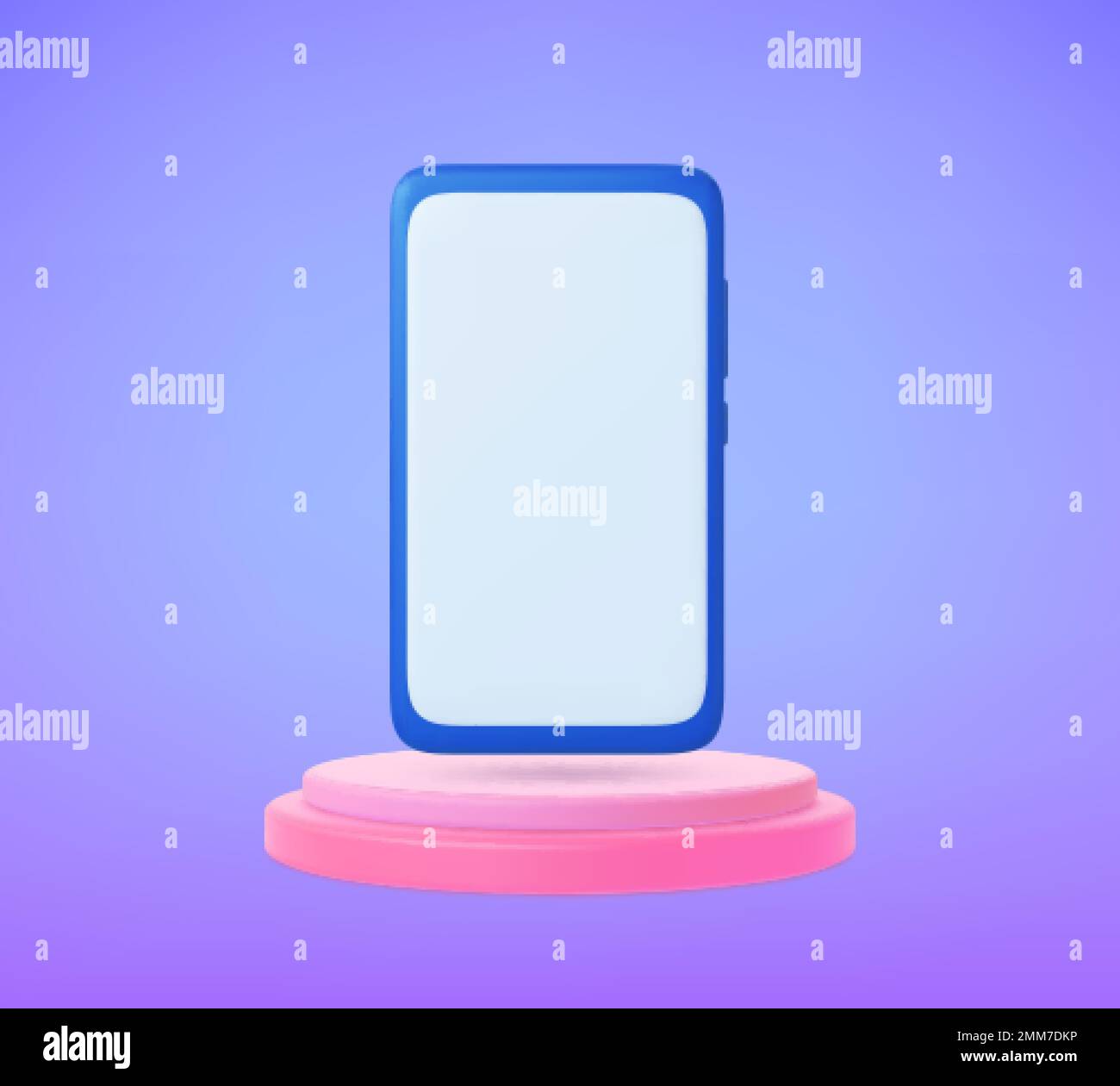 Smartphone 3d on podium mockup. Empty 3d screen phone, digital smart ...
