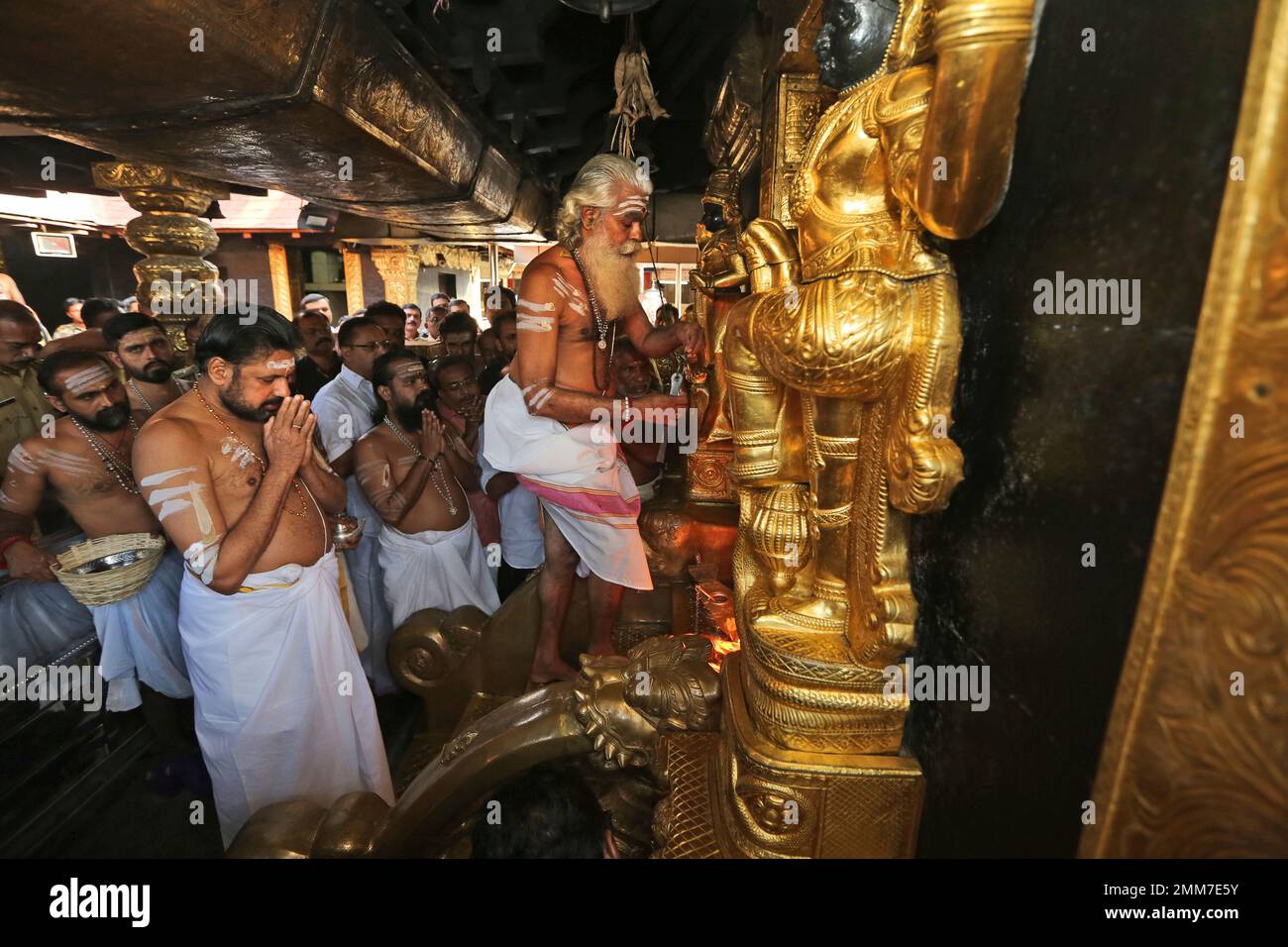 Kandararu Rajeevaru, the priest who heads the rituals at the temple and ...