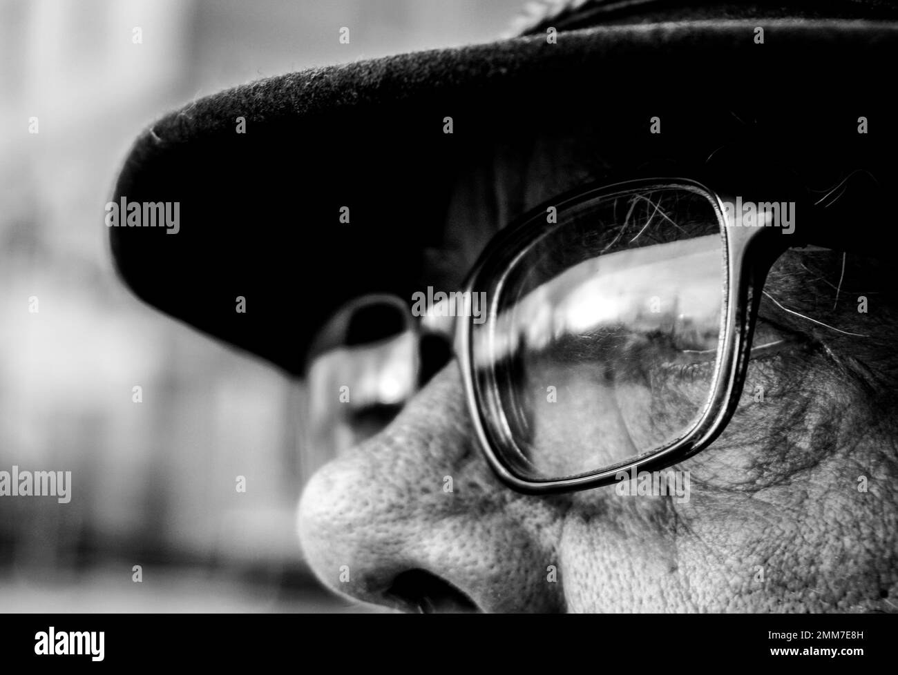 Man wearing glasses photo Black and White Stock Photos & Images - Alamy