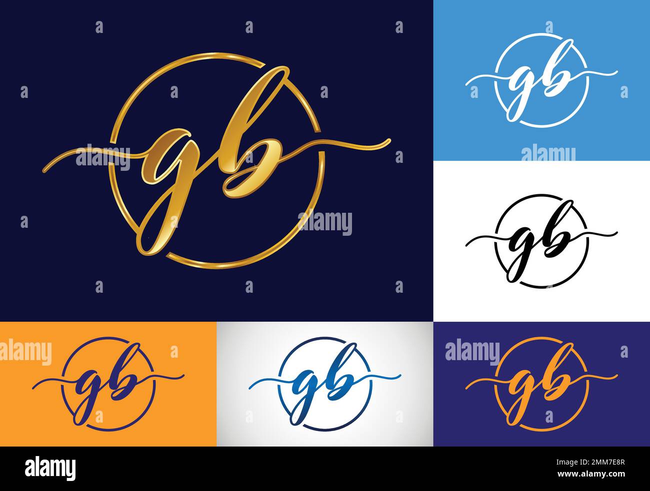 Initial Letter G B Logo Design Vector. Graphic Alphabet Symbol For ...
