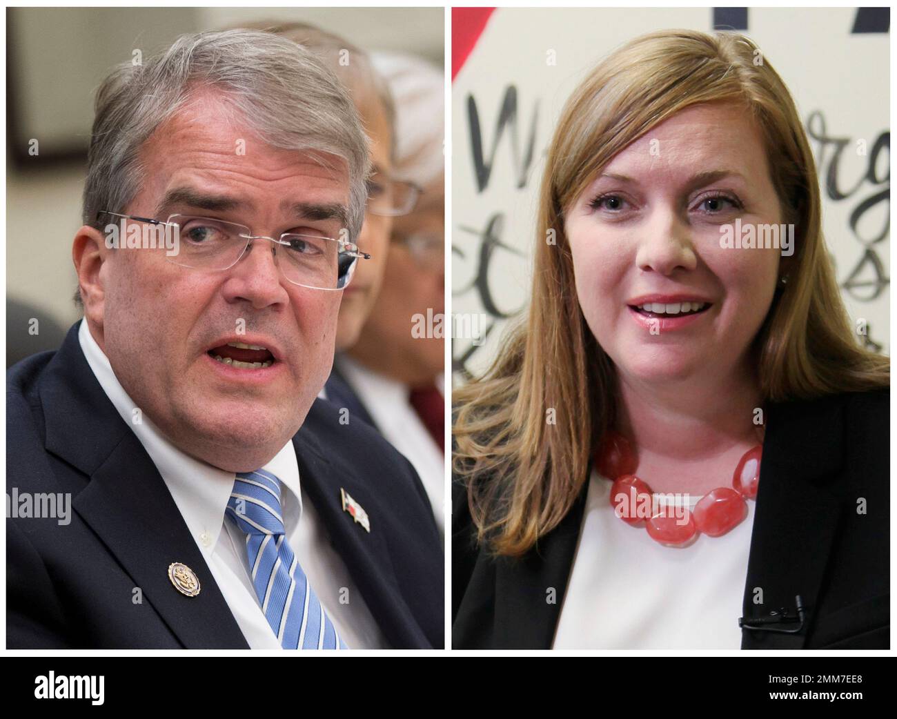FILE - This combination of file photos shows candidates for Texas' 7th ...