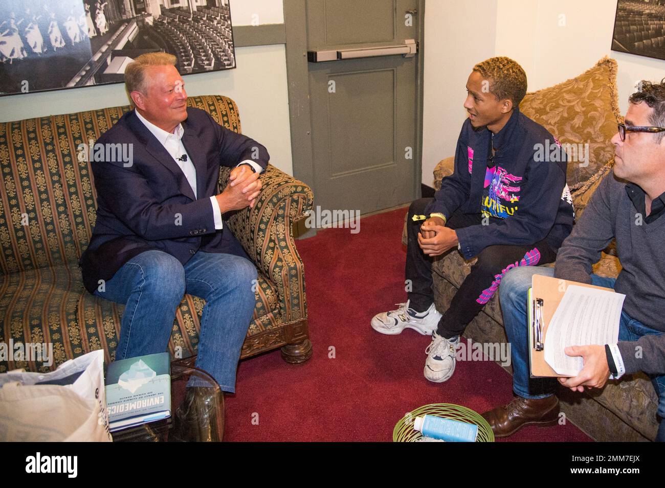 Al Gore, left, and Jaden Smith seen on day three of Summit LA18 in Downtown Los Angeles on ...