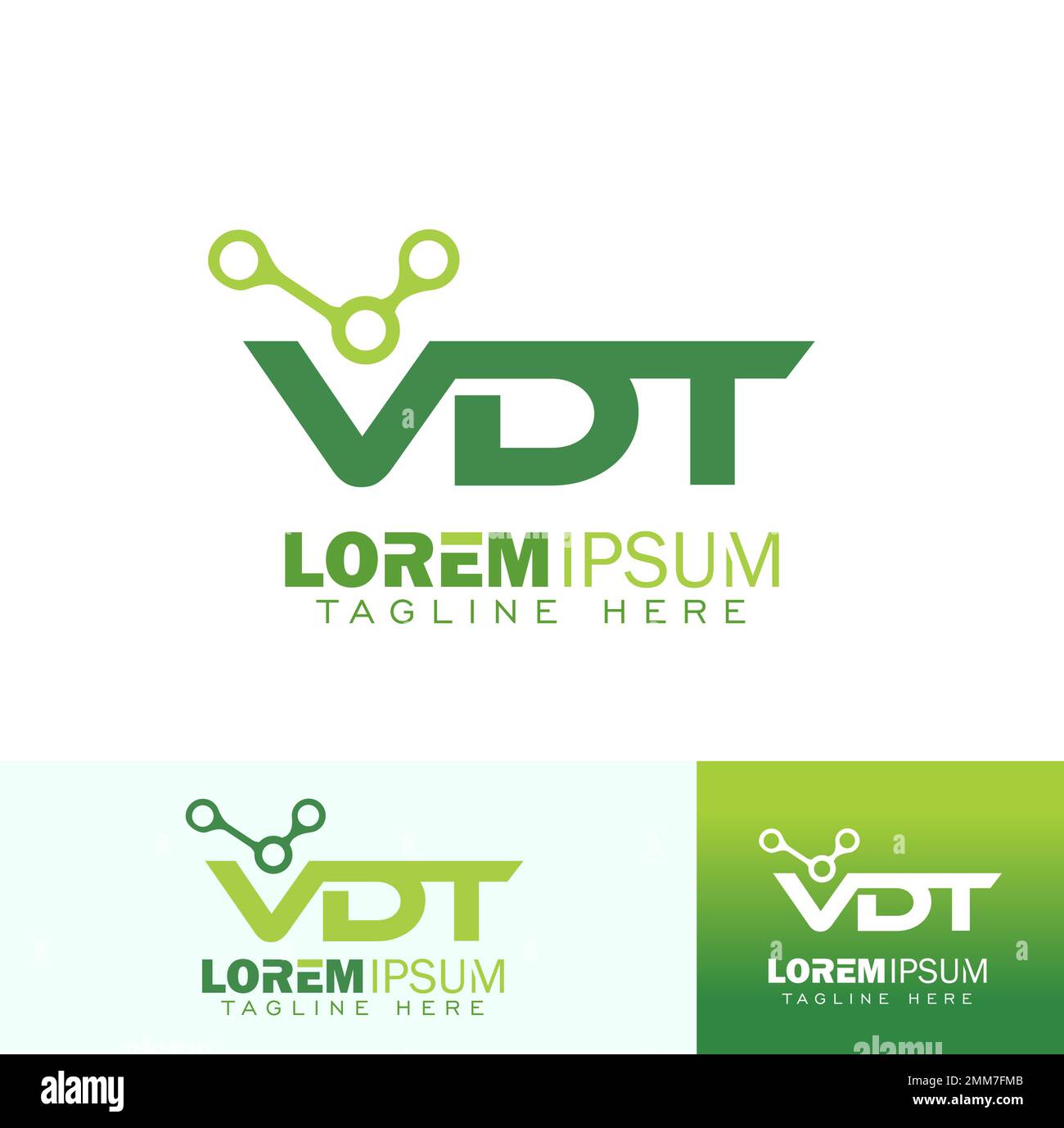 A vector Illustration set of VDT Monogram Initial Logo Sign Stock ...