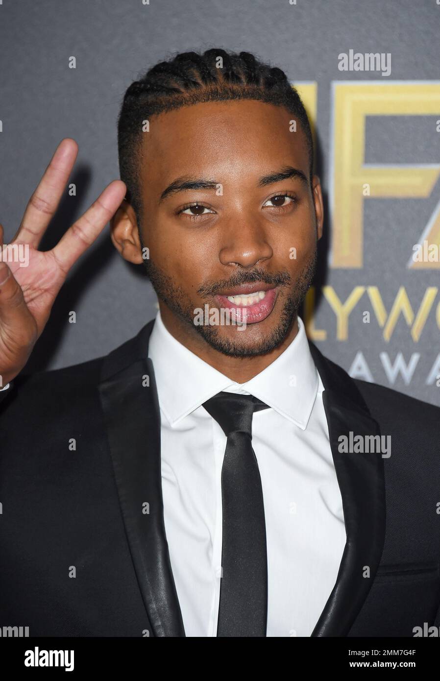 Algee Smith arrives at the Hollywood Film Awards on Sunday, Nov. 4 ...