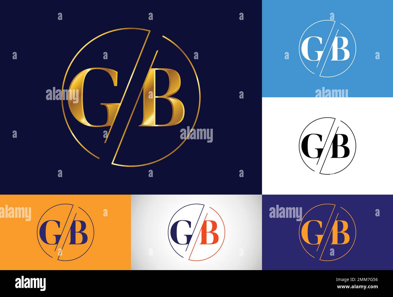 Initial Letter G B Logo Design Vector. Graphic Alphabet Symbol For ...