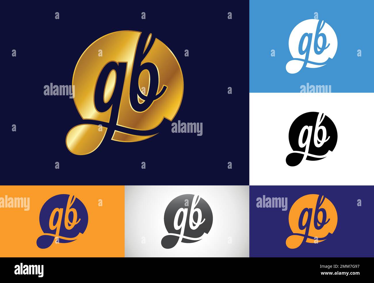 Initial Letter G B Logo Design Vector. Graphic Alphabet Symbol For ...
