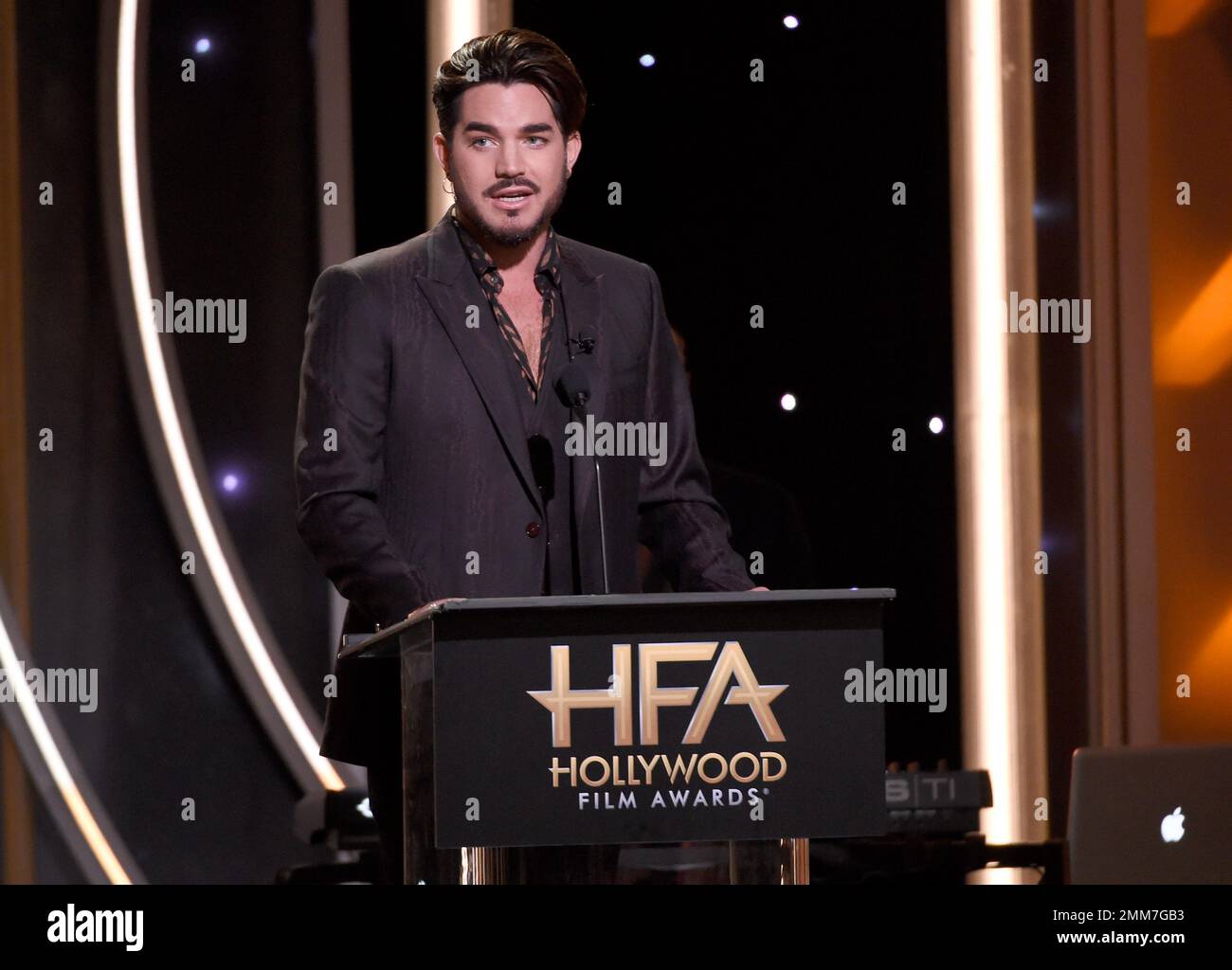 Adam Lambert presents the award for Hollywood Documentary at the ...