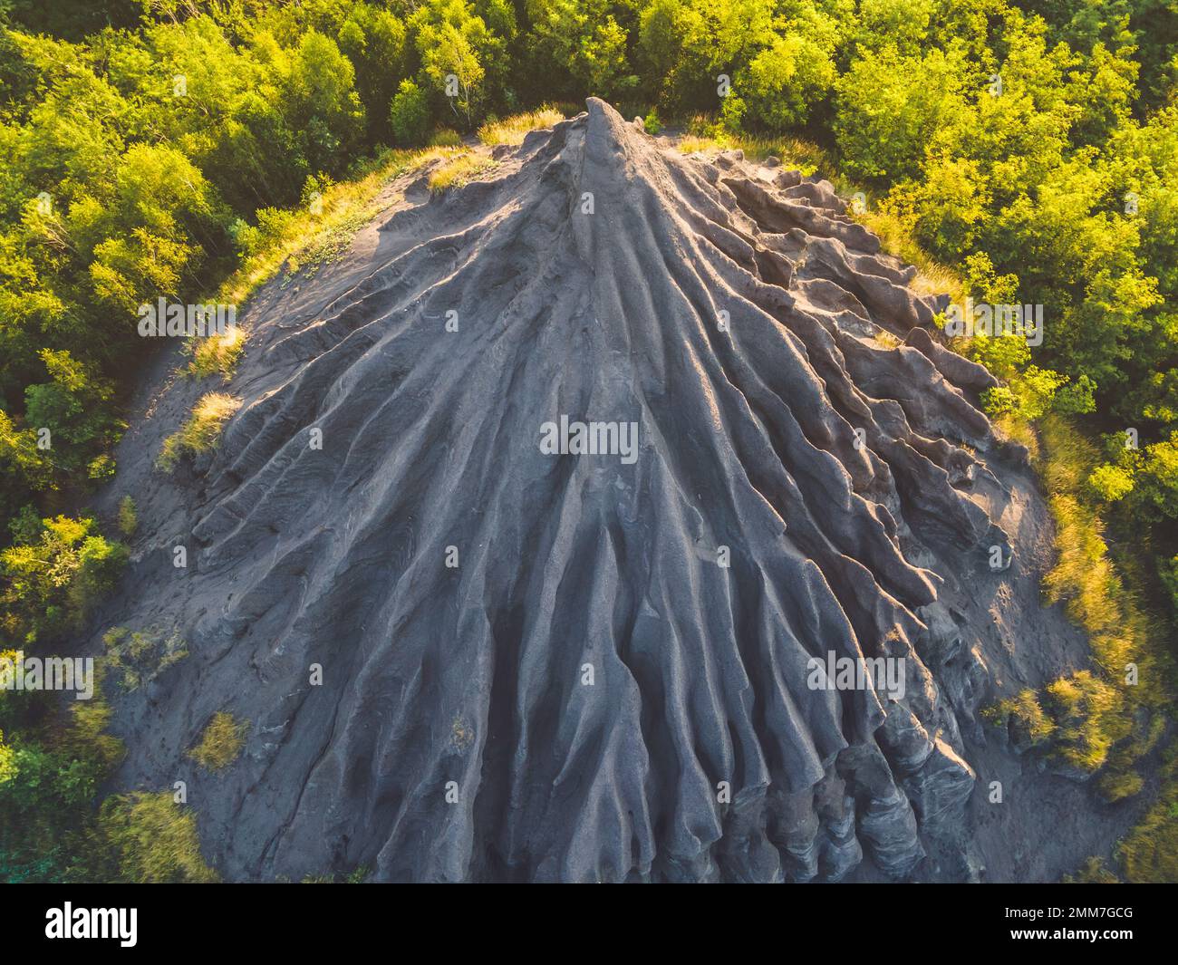 Footage taken with a drone of an extremely spectacular slag cone, which ...