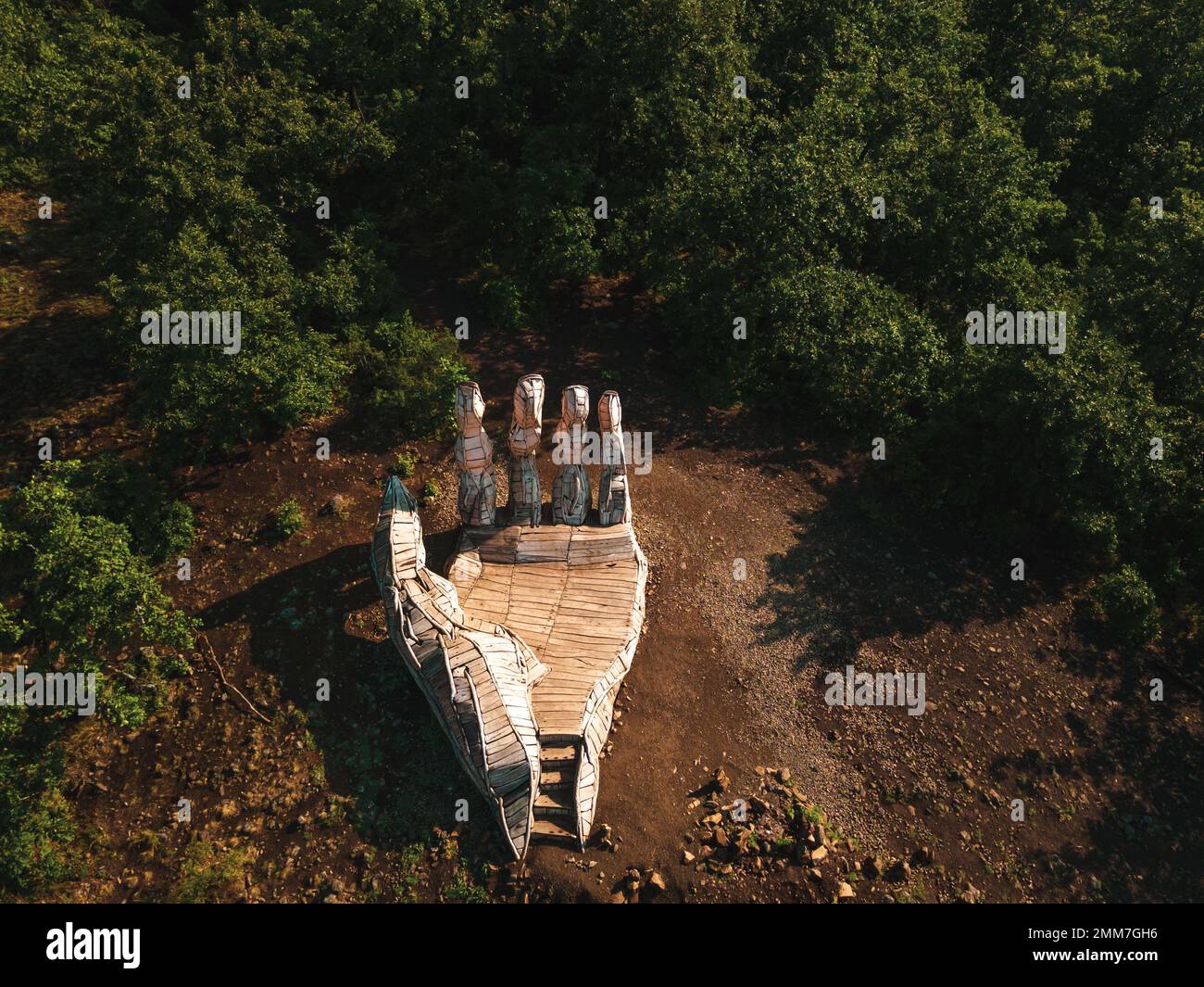 The Kéz lookout or God's hand lookout is a wooden tourist attraction ...