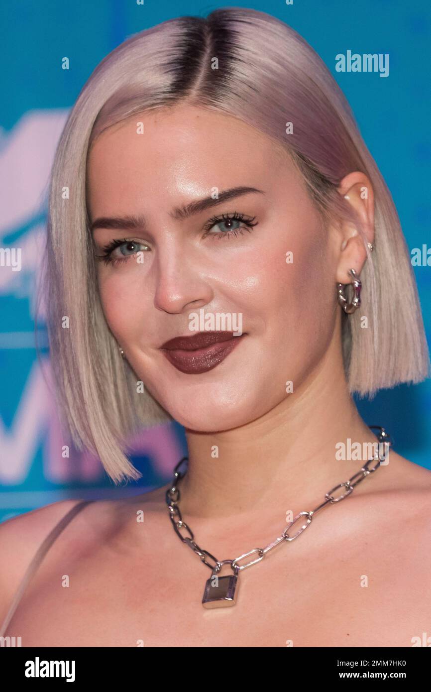 Singer Anne-Marie poses for photographers upon arrival at the European ...