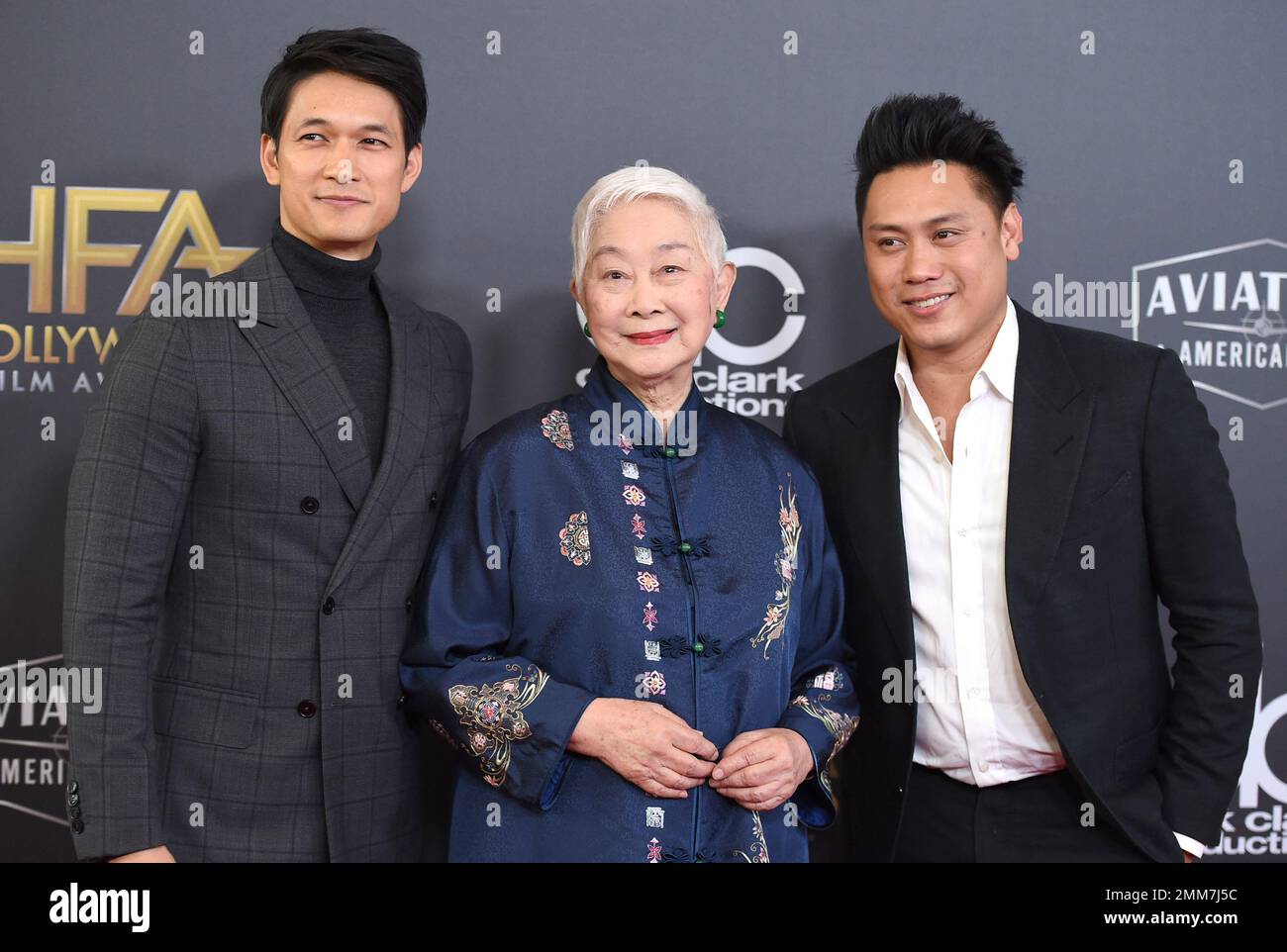 Harry Shum Jr., from left, Lisa Lu and Jon M. Chu arrive at the ...