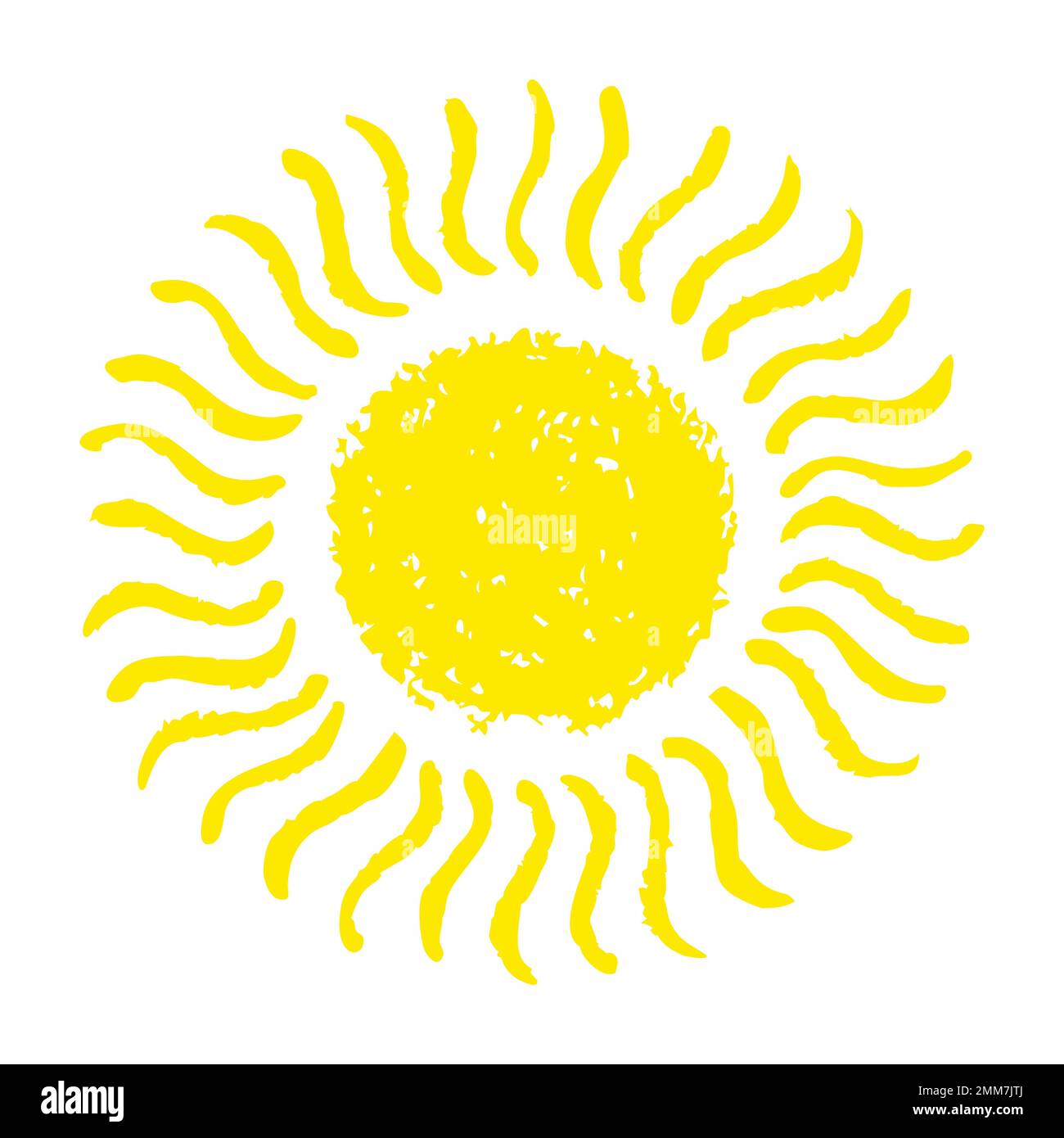 Hand painted sun symbol, hand drawn with crayon Stock Vector Image ...