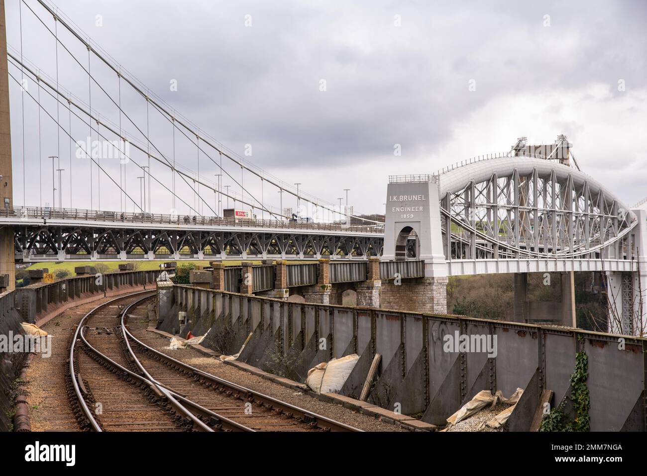 Famous Isambard Kingdom Brunel, Royal Albert Bridge in Plymouth linking ...