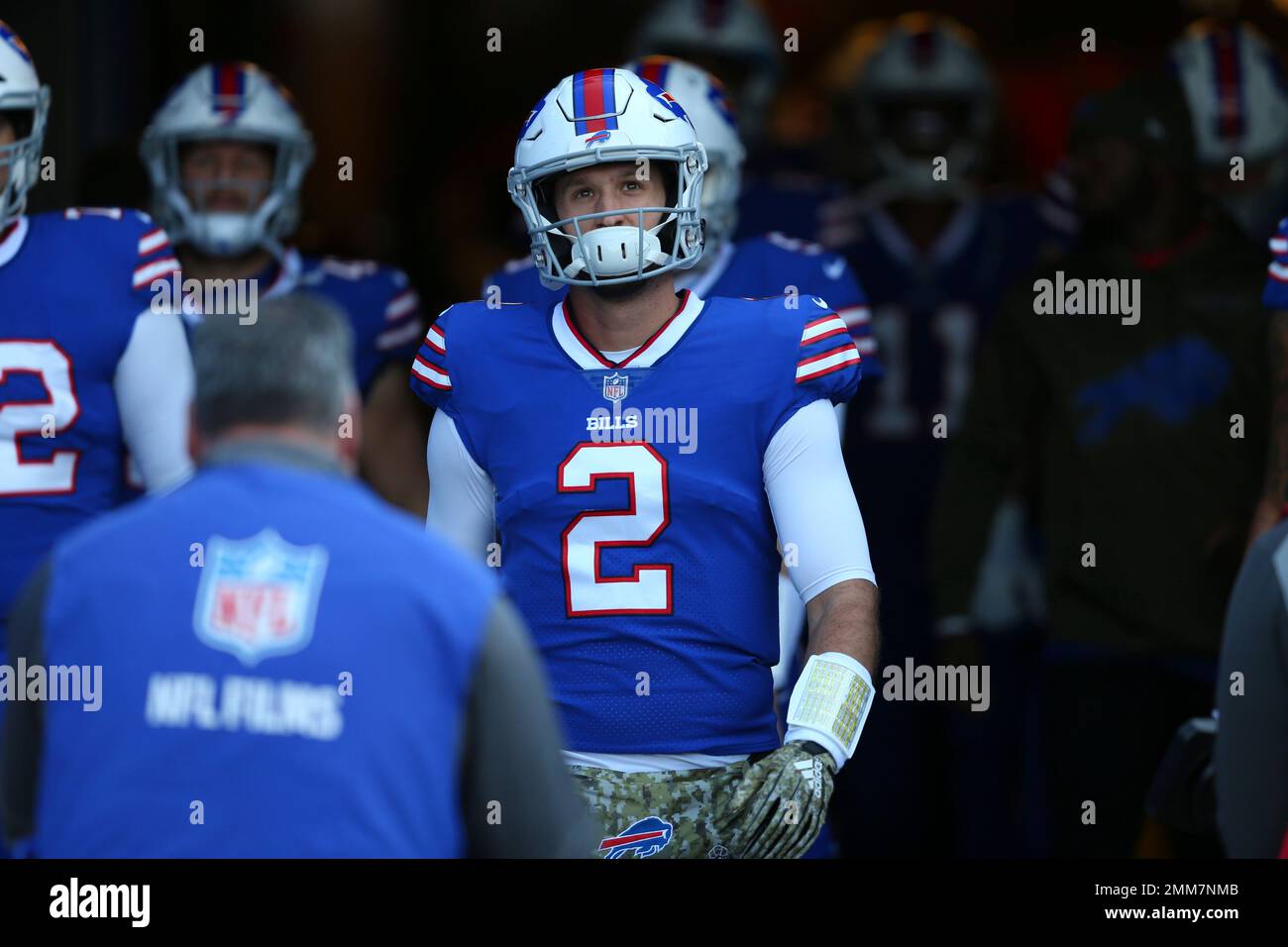 Buffalo Bills quarterback Nathan Peterman (2) walks toward the field ...