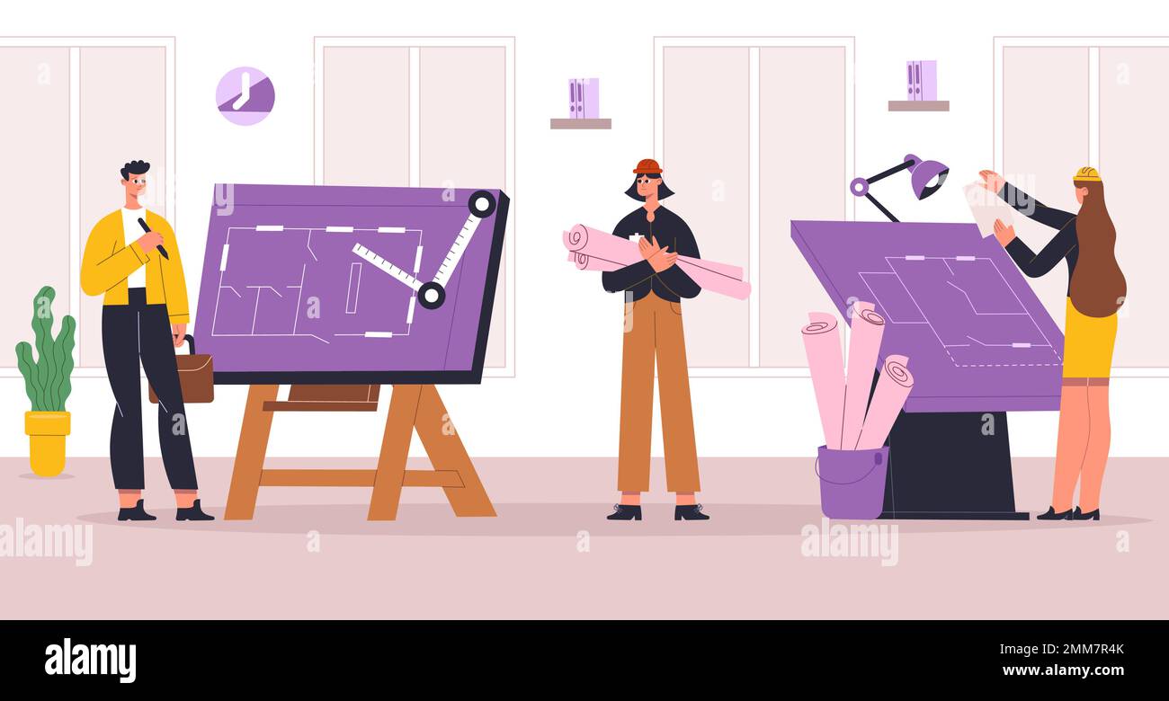 Builders, engineers, architects professional construction workers ...