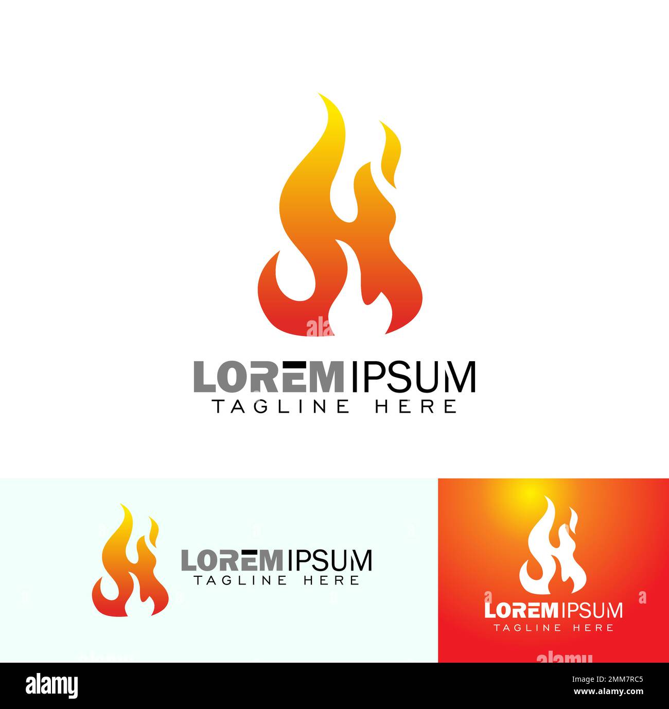 A vector illustration set of Fire Flame Symbol Logo Sign Stock Vector ...