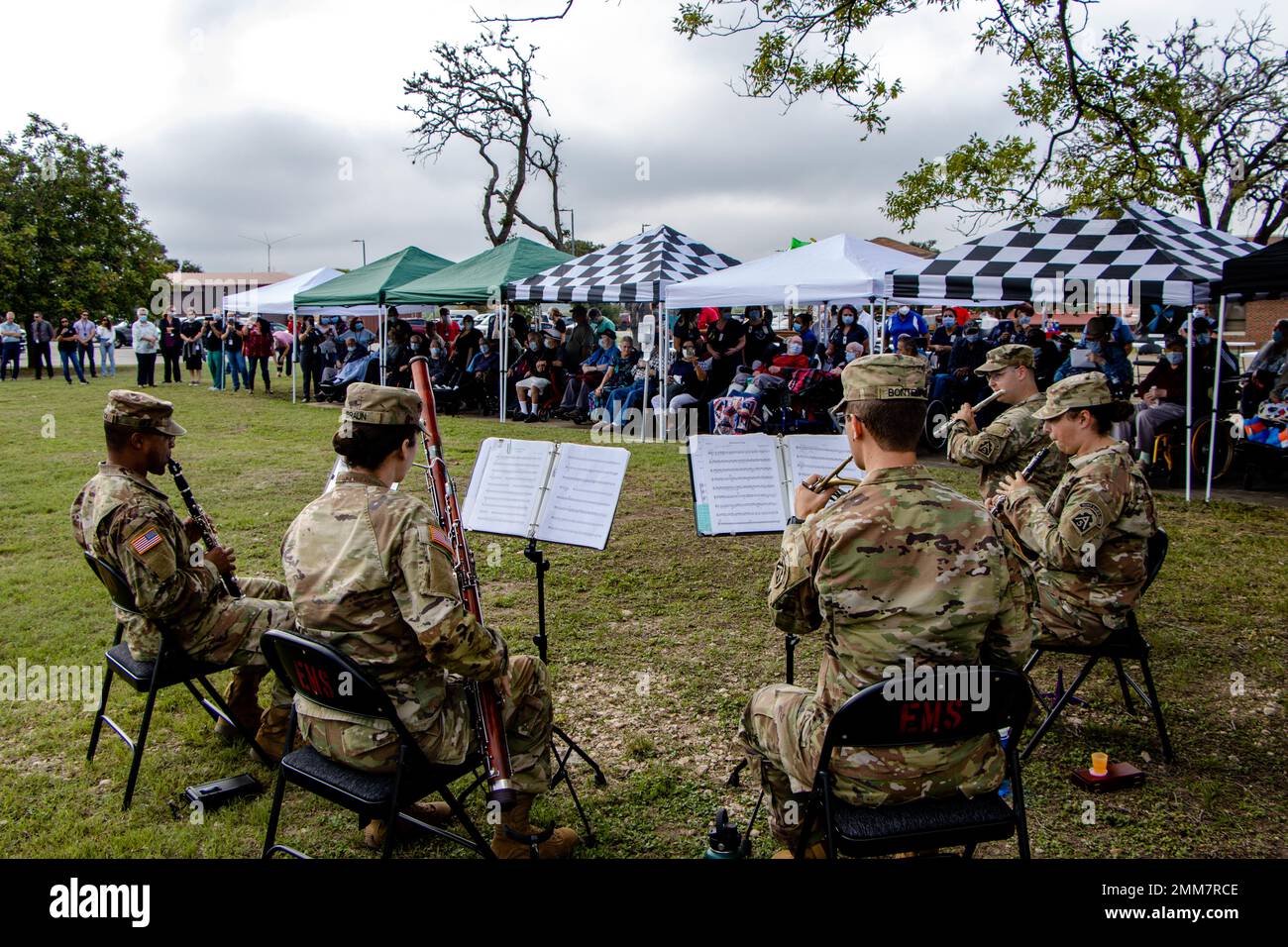 Soldiers from the 323rd Army Band, stationed at Joint Base San Antonio ...