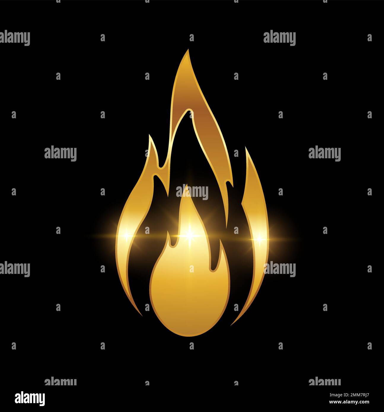 A vector illustration set of Golden Fire Flame Symbol Logo Sign Stock ...