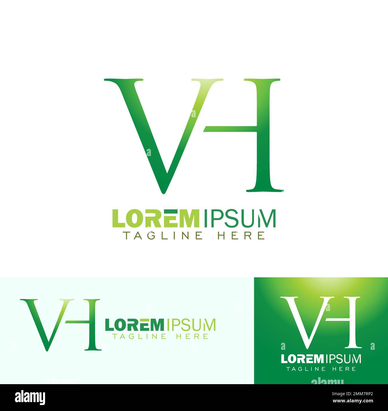 A vector Illustration set of VH Monogram Initial Logo Sign Stock Vector ...