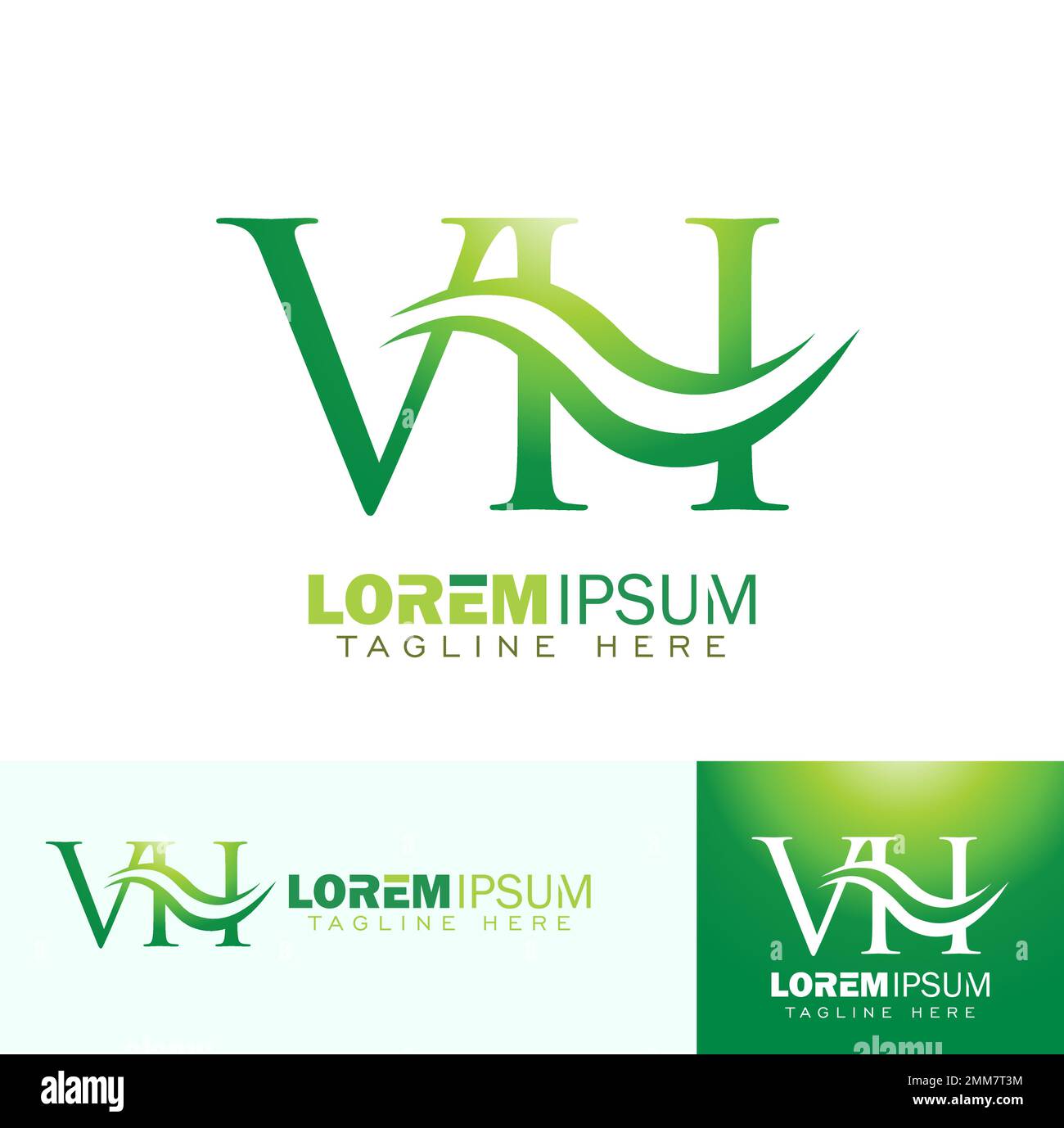 A vector Illustration set of VH Monogram Initial Logo Sign Stock Vector ...