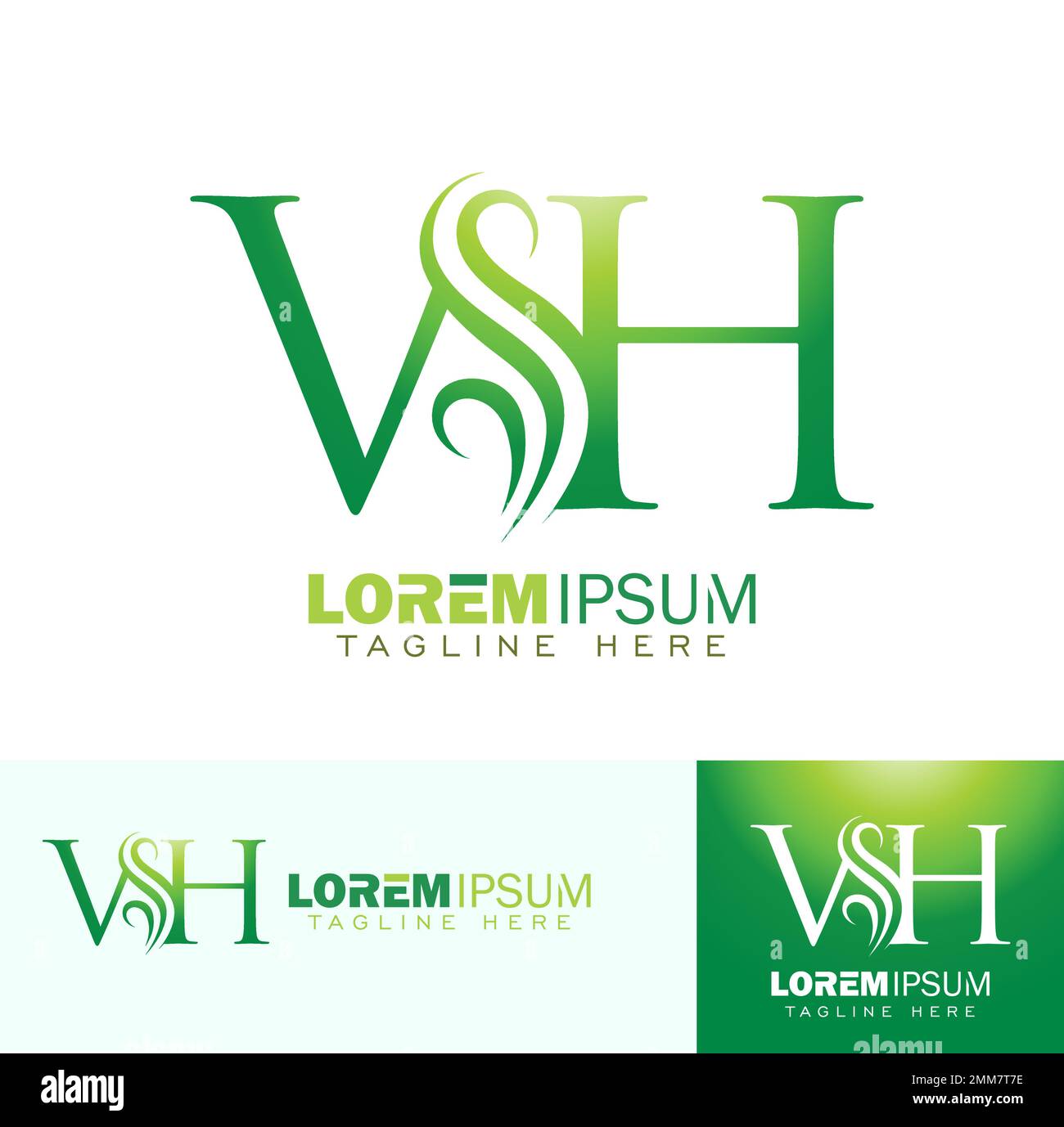 A vector Illustration set of VH Monogram Initial Logo Sign Stock Vector ...