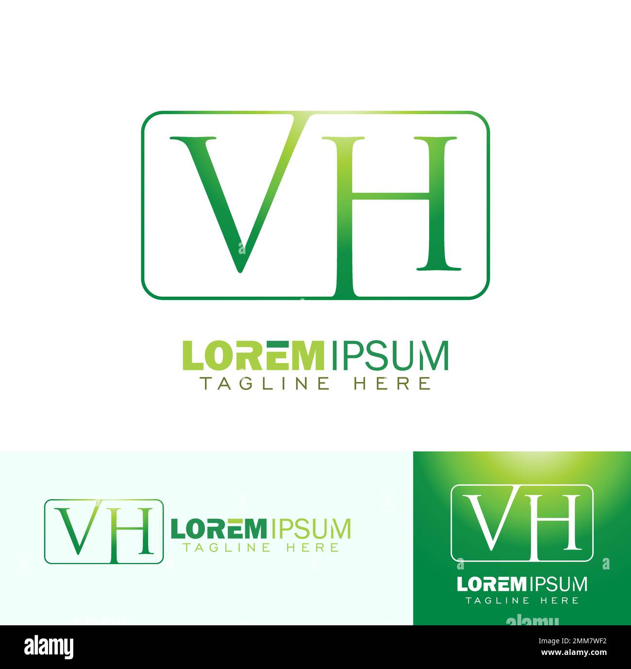 A vector Illustration set of VH Monogram Initial Logo Sign Stock Vector ...