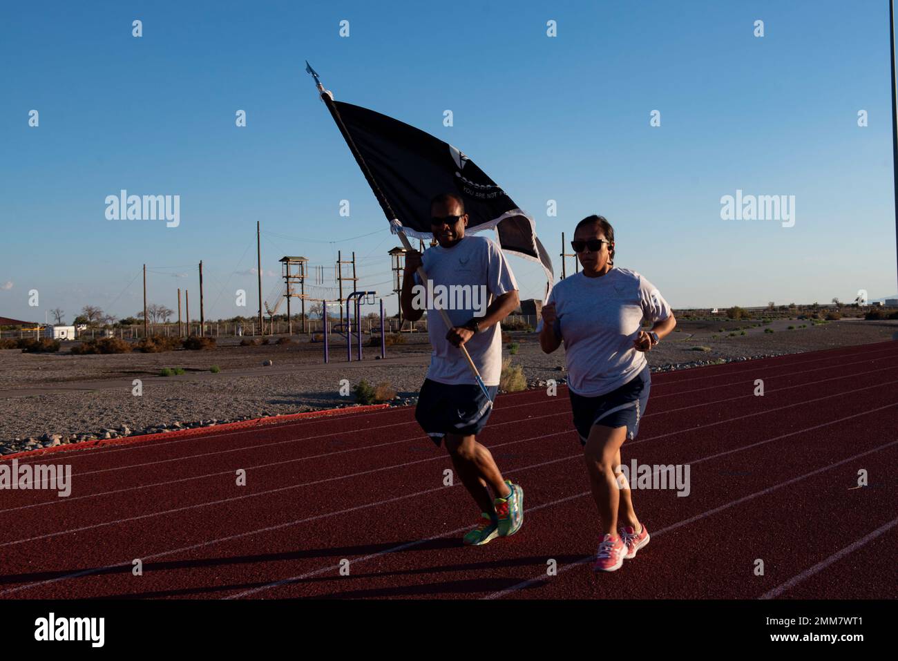 U.S. Air Force Senior Master Sgt. Keith Clay, left, 49th Communication ...