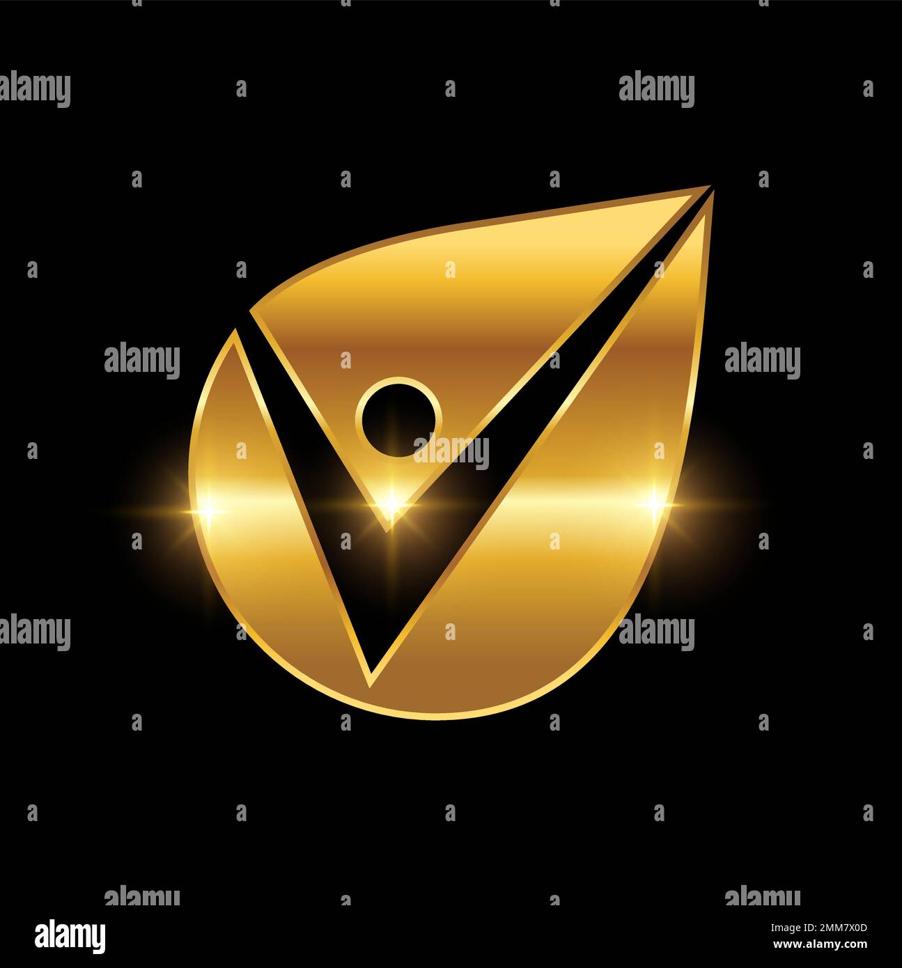 A vector Illustration logo template of Golden People Letter V Symbol ...