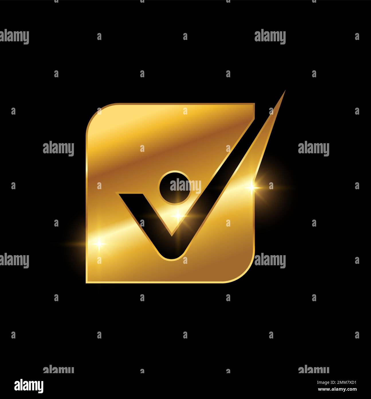 A vector Illustration logo template of Golden People Letter V Symbol ...