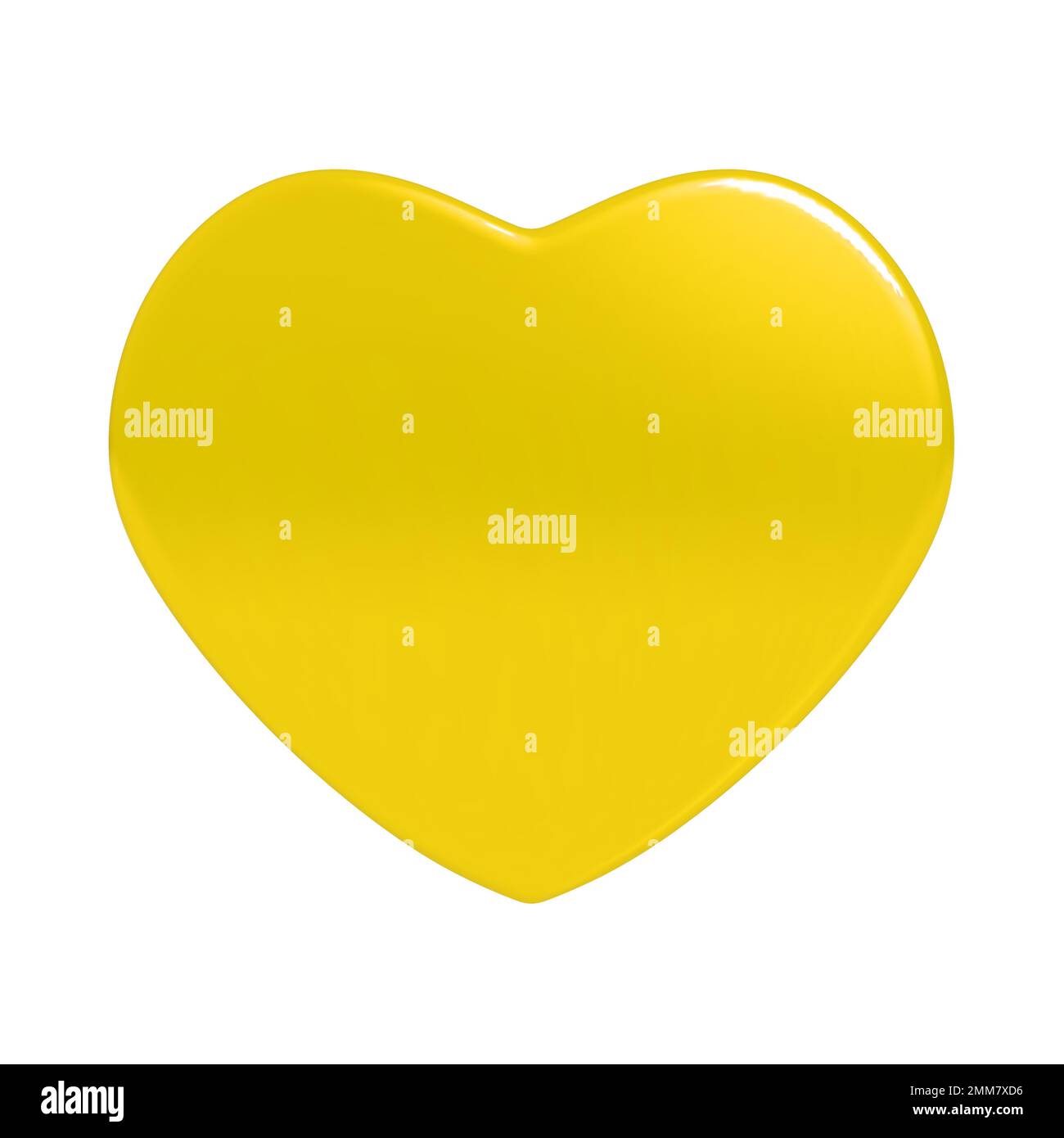 Glossy yellow heart icon or symbol with 3D effect Stock Vector Image ...