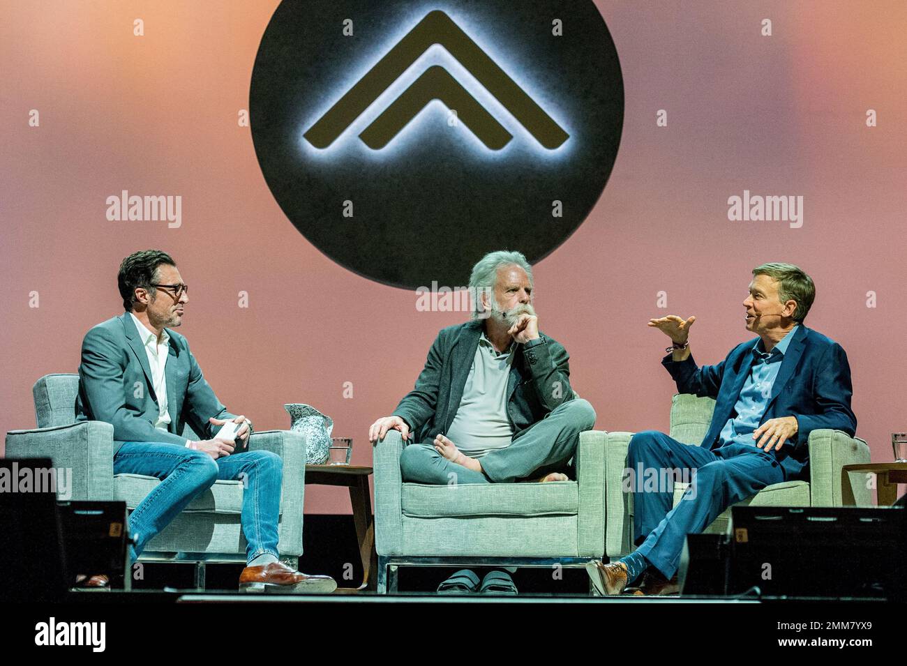 Bernie Cahill, from left, Bob Weir and Colorado Govenor John ...